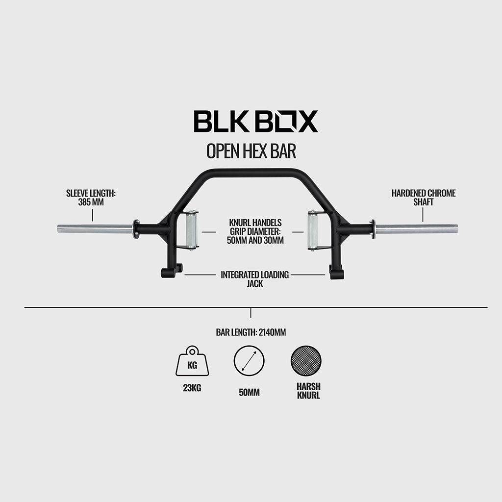 BLK BOX Open Hex bar | Weightlifting barbell